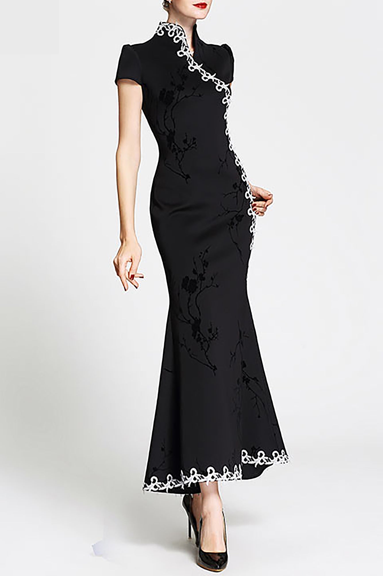 Celine Velvet Floral Fusion Gown - DL COUTURE Signature Collection – DL ...